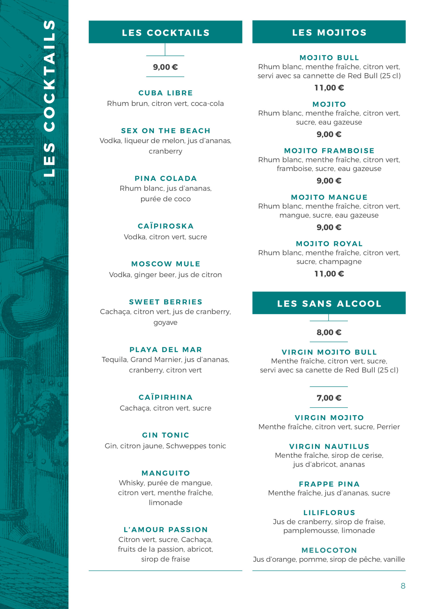 Menu Le NAUTILUS - Le Nautilus